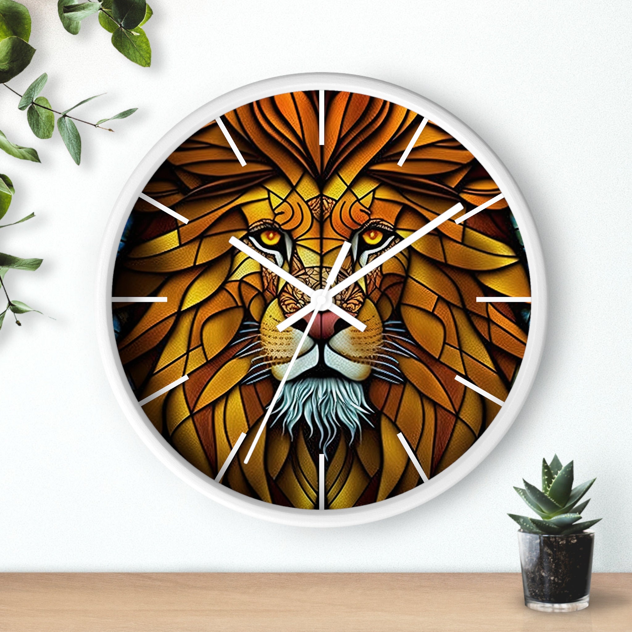 Lion Wall Clock: Artistic Timepiece for Wildlife Enthusiasts - Etsy
