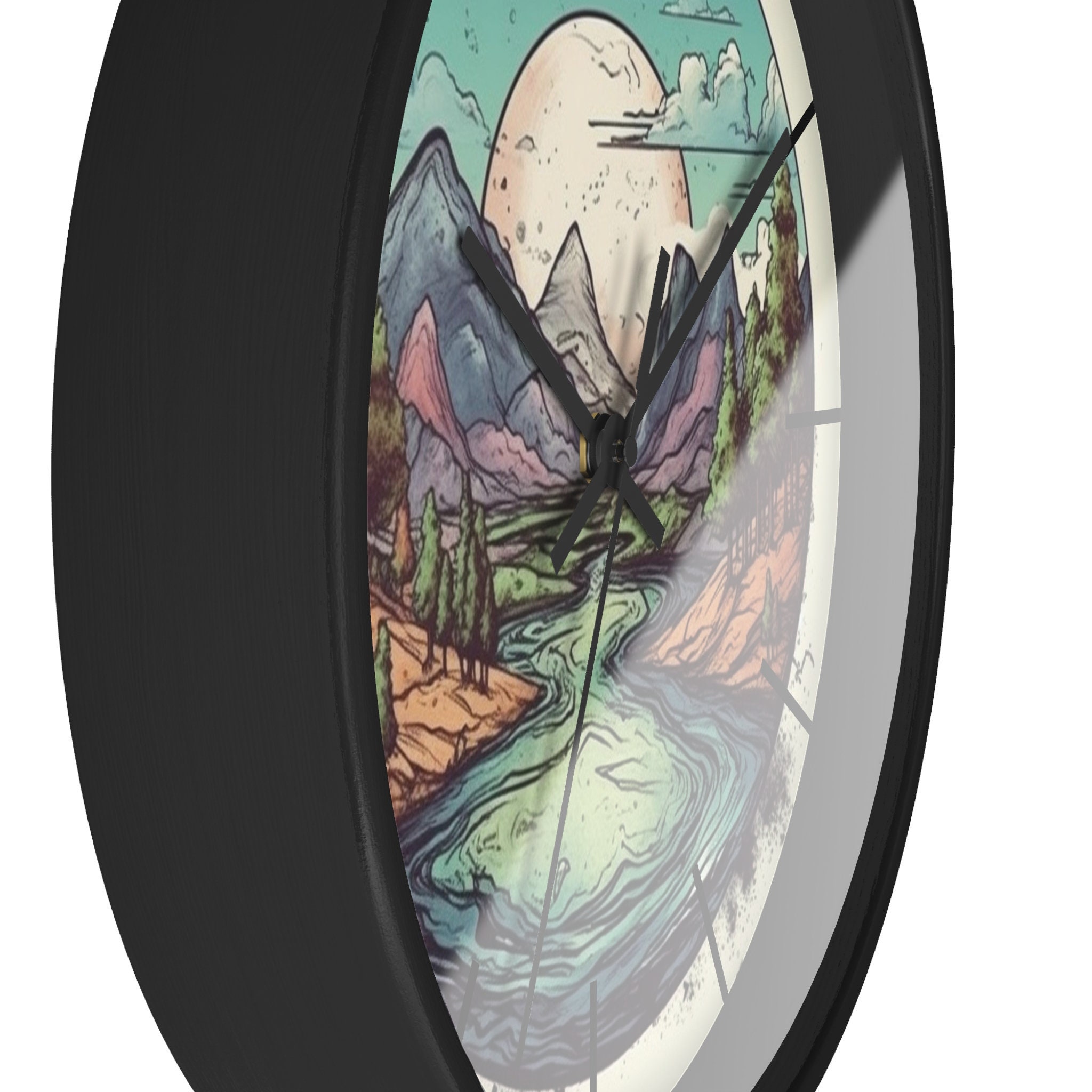 Mountainscape Wall Clock Bring the Beauty of the Mountains Into Your ...