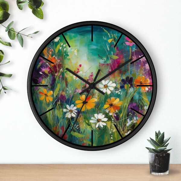 Floral Wall Clock - Etsy