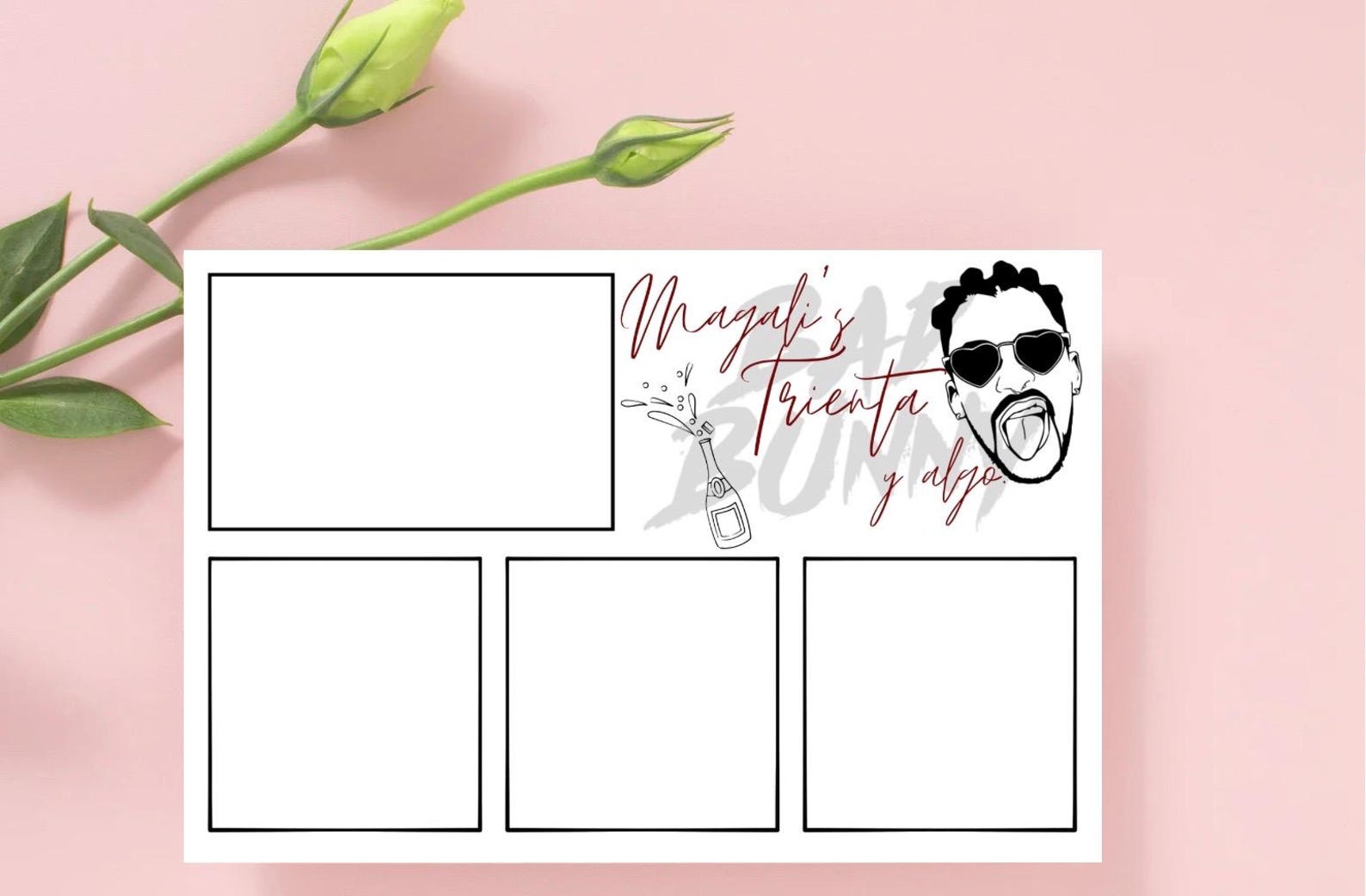 Bad Bunny Photo Booth Template: Editable Canva Design (digital Download ...