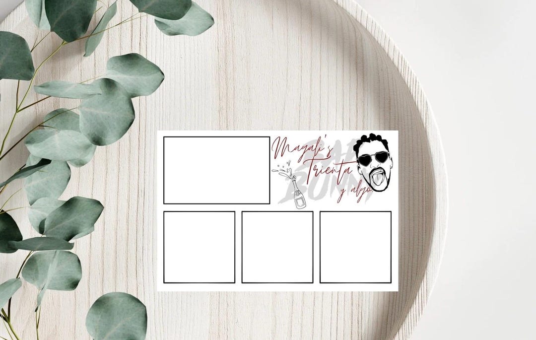 Bad Bunny Photo Booth Template: Editable Canva Design (digital Download ...
