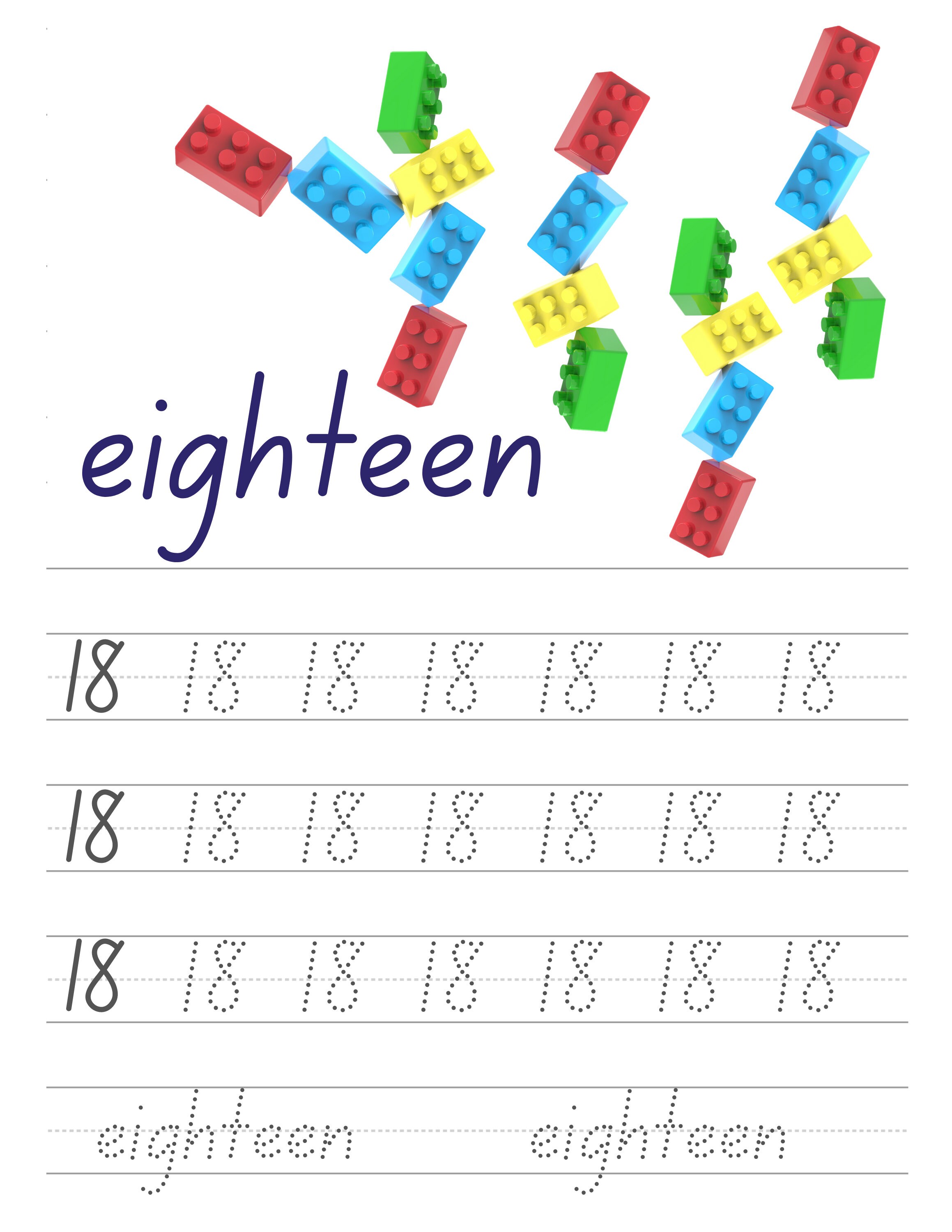 Printable Early Learning Tracing Number Workbook Preschool Handwriting ...