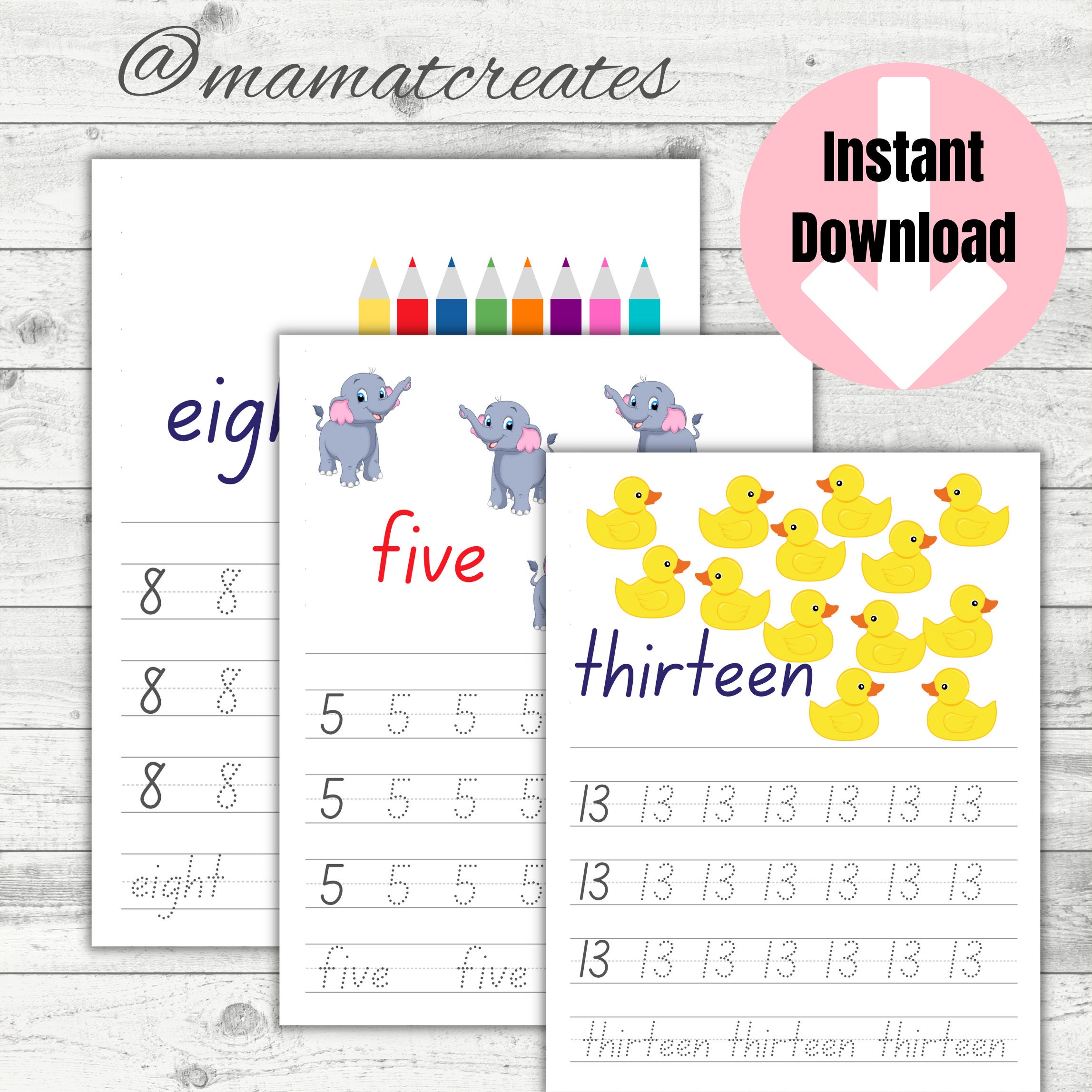 Printable Early Learning Tracing Number Workbook Preschool Handwriting ...
