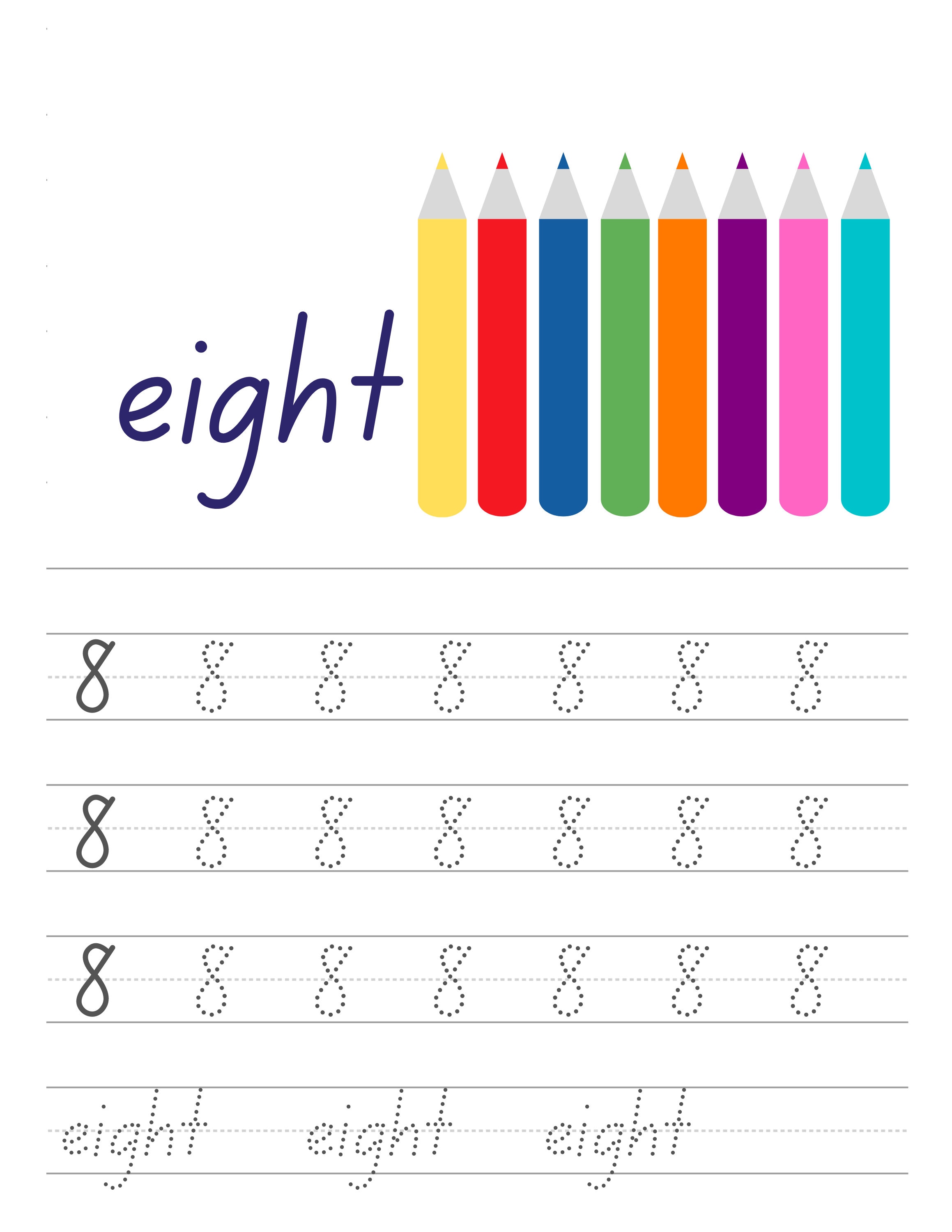 Printable Early Learning Tracing Number Workbook Preschool Handwriting ...