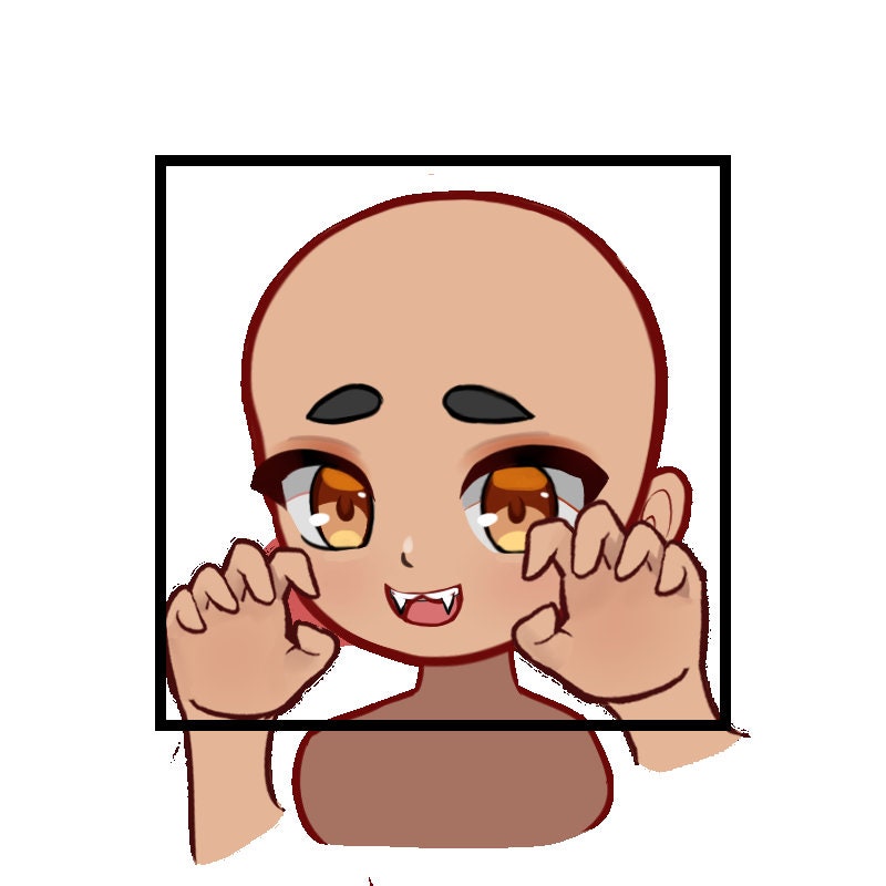 YCH Cute Animated Rawr Emote Base Live2d Rig Your Character Here Kawaii ...