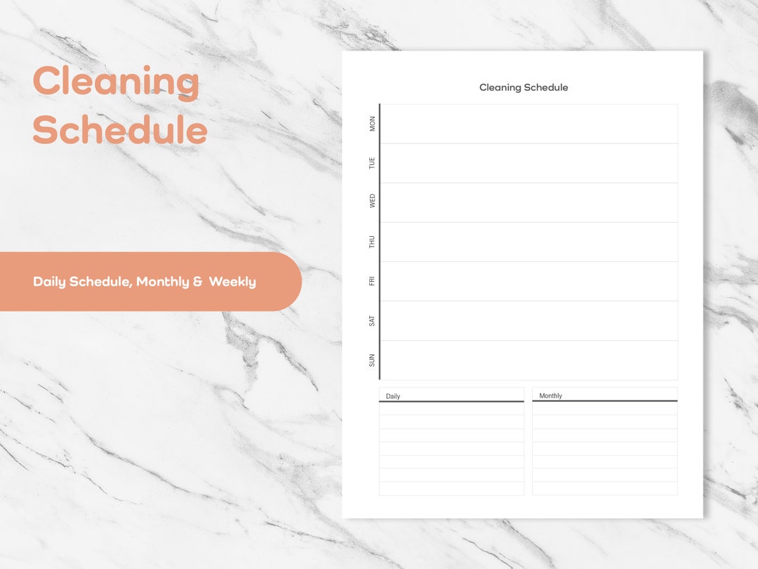Cleaning Schedule: Daily, Weekly, Monthly Tasks Chore Chart Cleaning ...