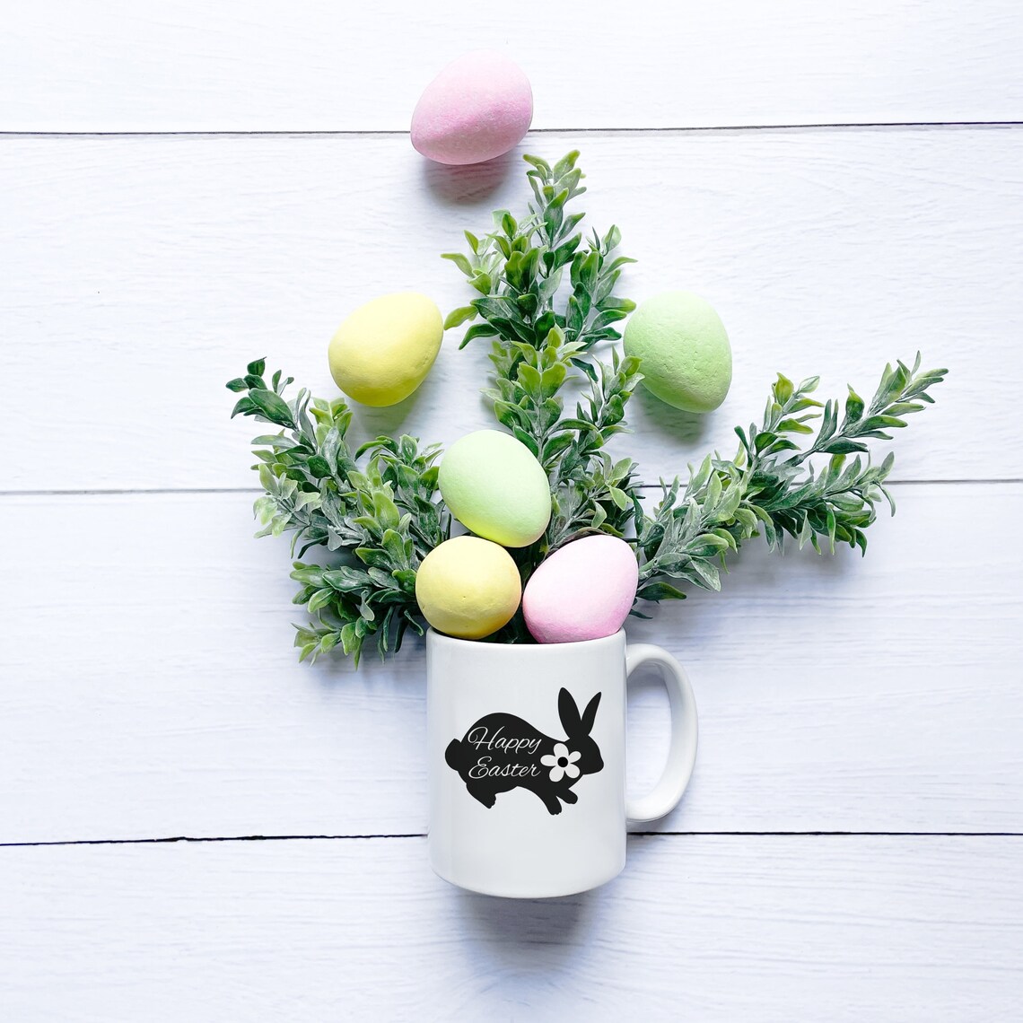 Black Easter Bunny Greeting Digital Download in Svg, Png Eps, and Dxf ...