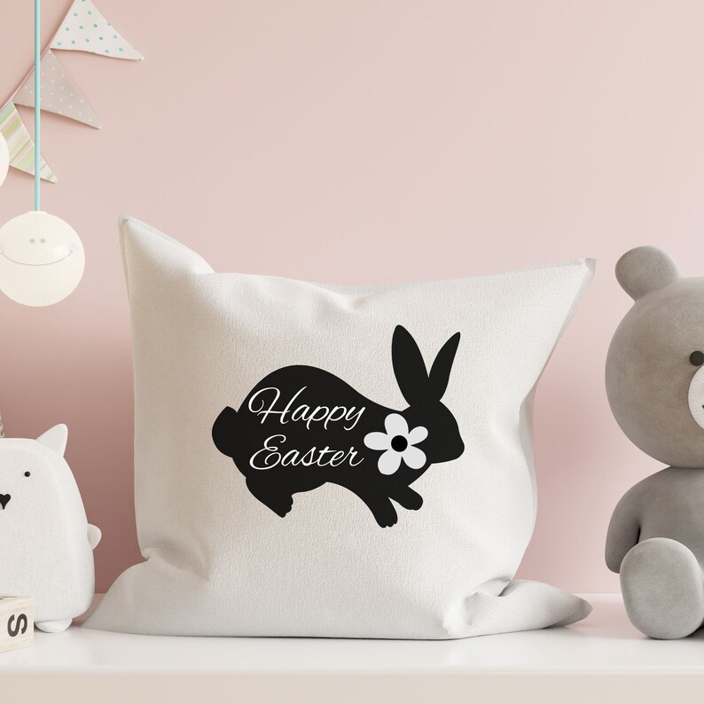 Black Easter Bunny Greeting Digital Download in Svg, Png Eps, and Dxf ...