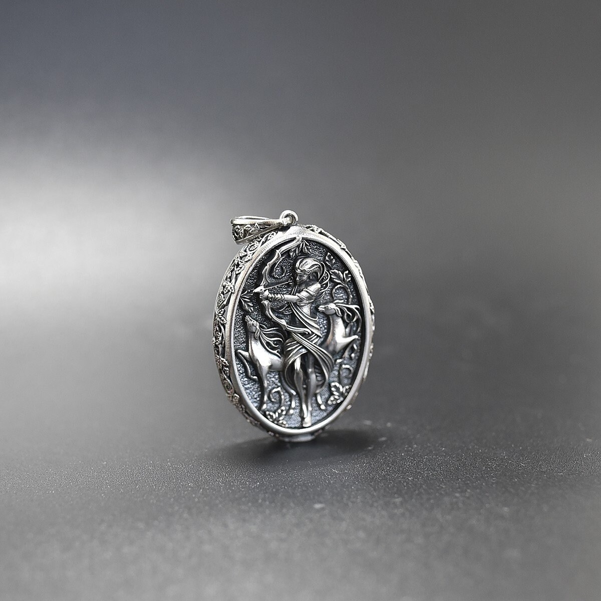 Diana the Huntress Solid Silver Pendant - Etsy
