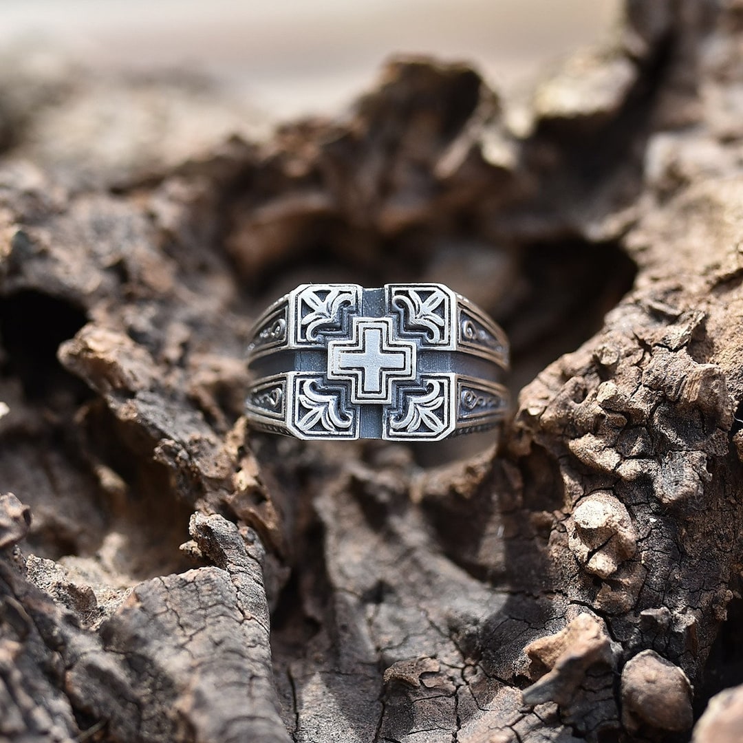 Cross Ring, Silver Cross Ring, Ring With Cross, Cross Ring for Men ...