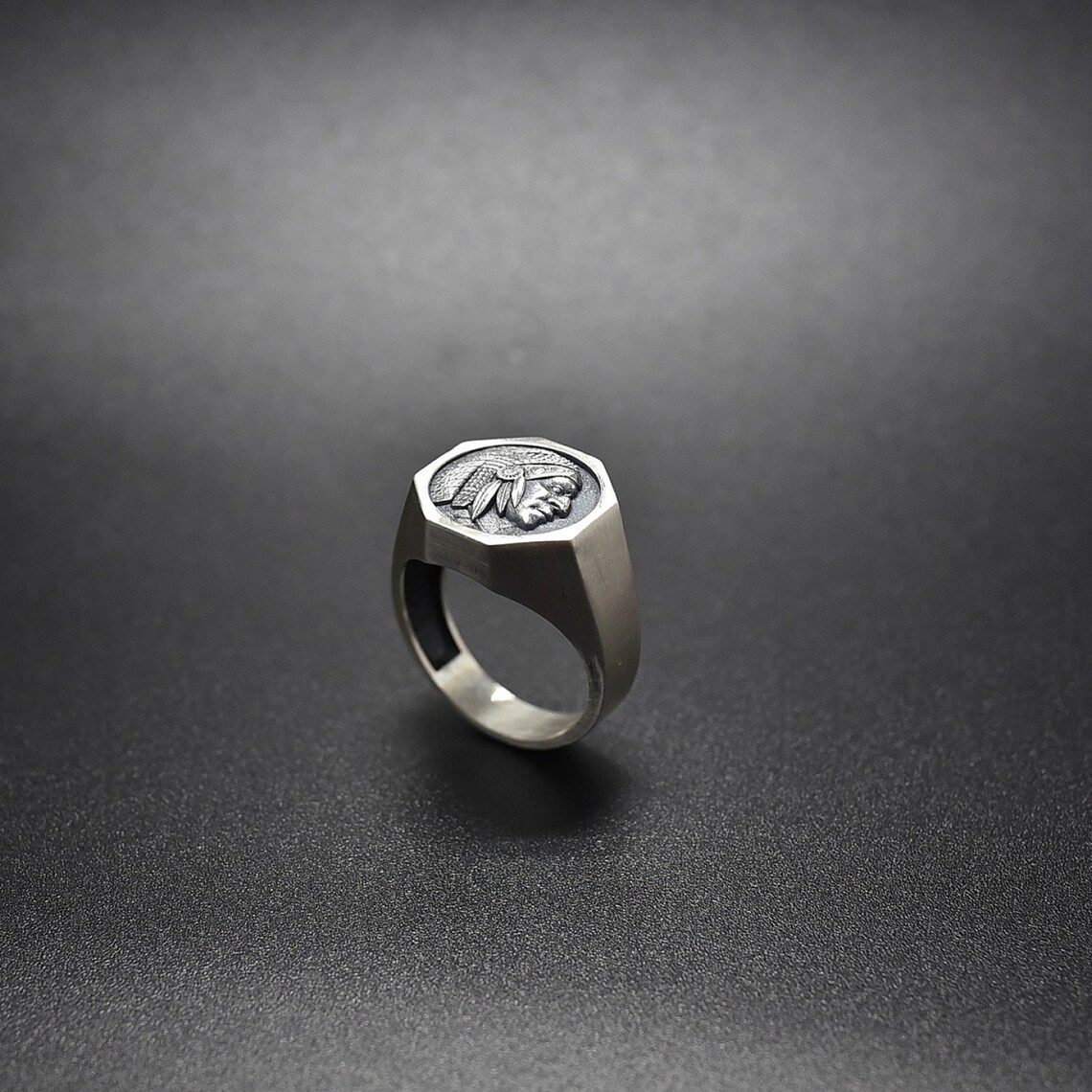 Native American Hexagonal Signet Ring - Etsy