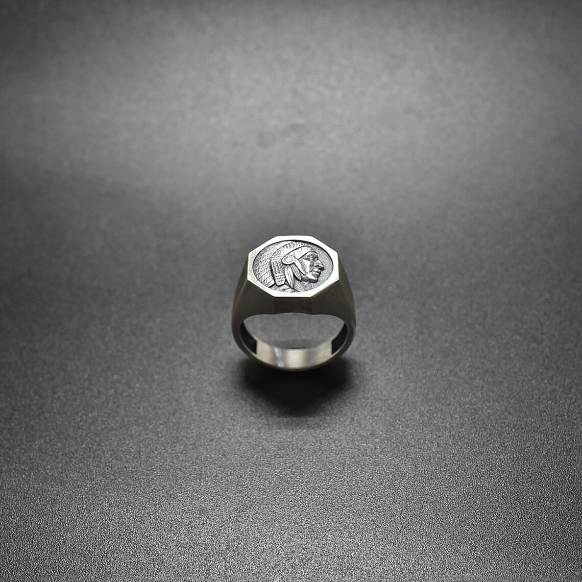 Native American Hexagonal Signet Ring - Etsy