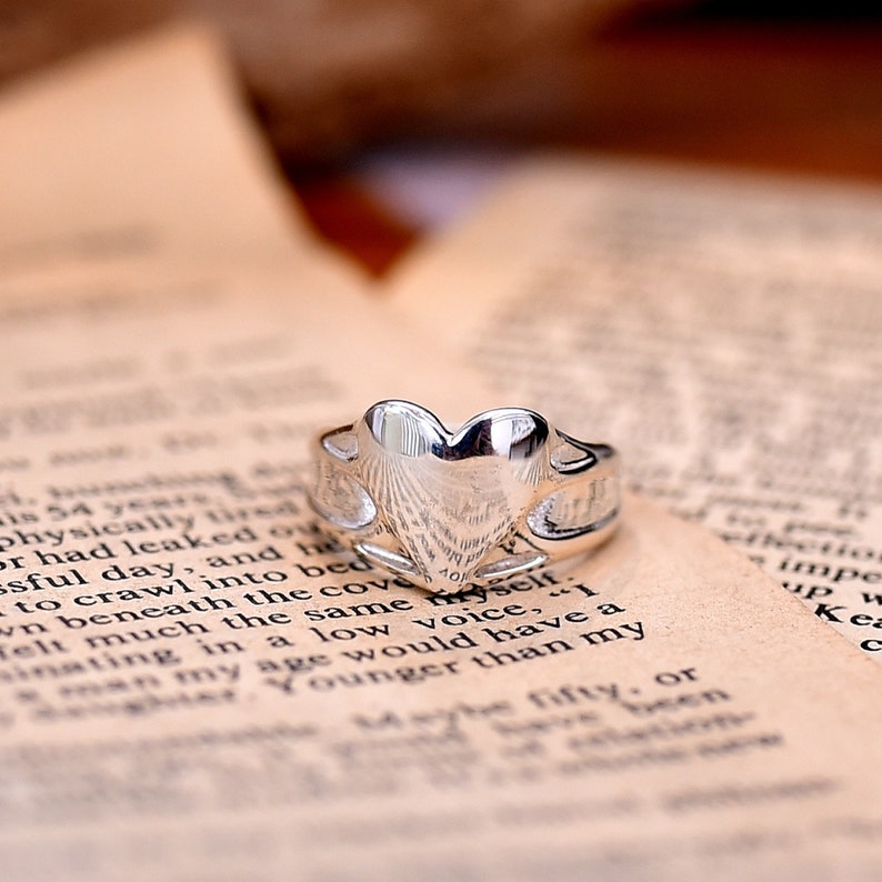 Handmade Chunky Heart Sterling Silver Ring - Etsy