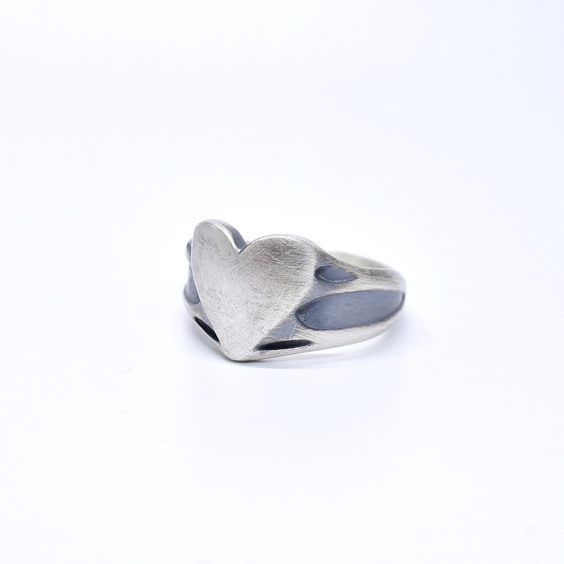 Handmade Chunky Heart Sterling Silver Ring - Etsy