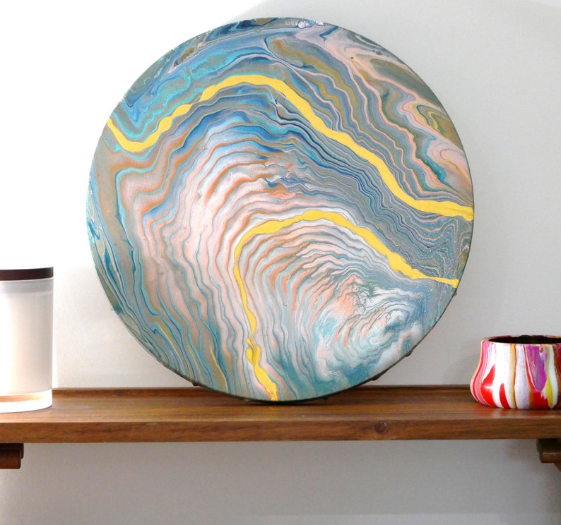 Shell Vibes (acrylic Paint Pour, Wall Art) - Etsy