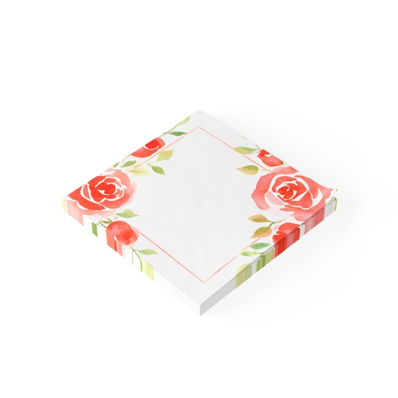 Roses Post-it® Note Pads - Designer - Red Roses in Frame, Delicate Rose ...