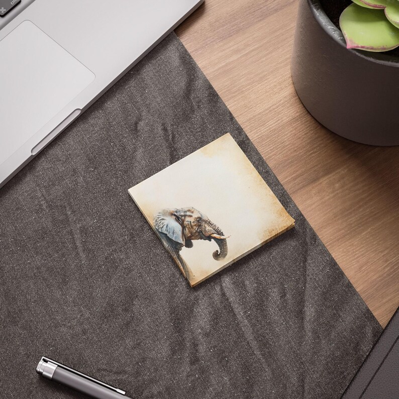 Elephant Post-it® Note Pads - Designer - Watercolor Wildlife Elephant ...