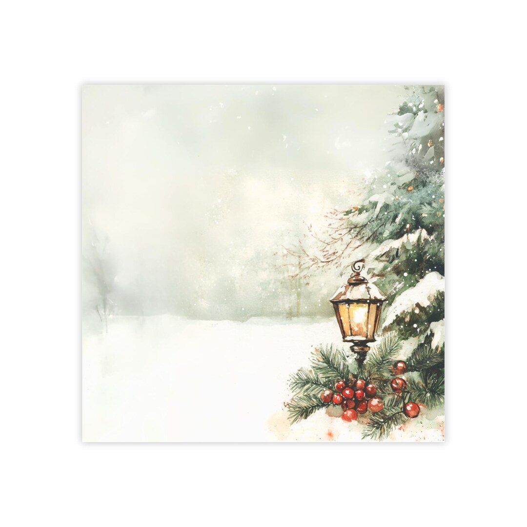 Snowy Street Lamp Post-it® Note Pads - Designer - Holiday Season ...