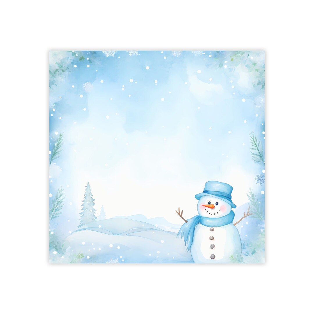 Snowman Post-it® Note Pads - Designer - Blue Frosty Snowy Season ...
