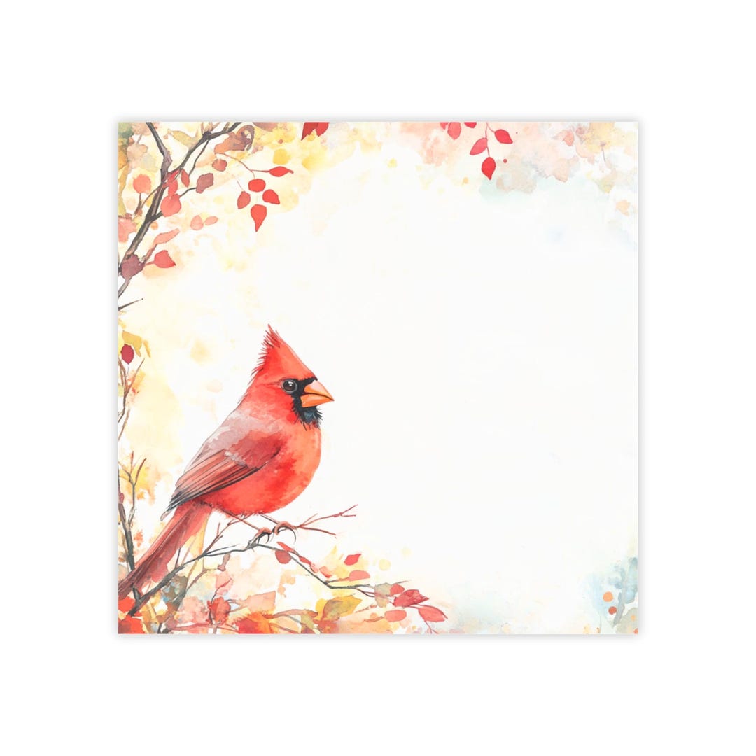 Red Cardinal Post-it® Note Pads - Designer - Watercolor Red Bird ...