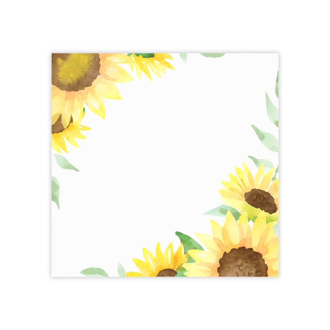Sunflower Post-it® Note Pads - Designer - Watercolor, Sunflower, Floral ...