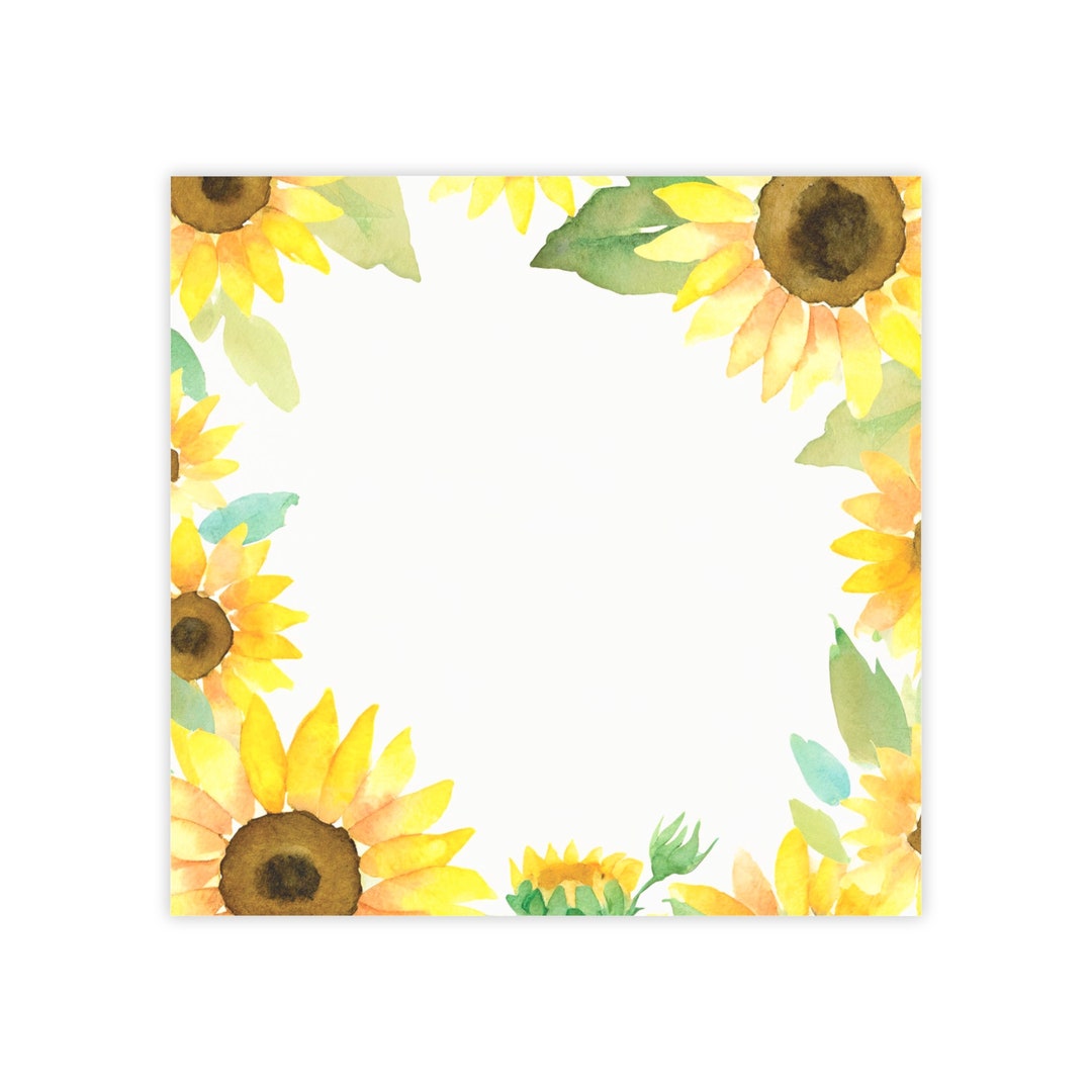 Sunflower Post-it® Note Pads - Designer - Watercolor, Sunflower, Floral ...