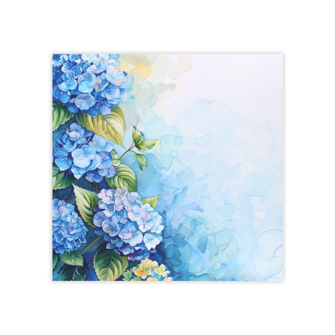Blue Hydrangeas Post-it® Note Pads - Designer - Watercolor Pastel ...