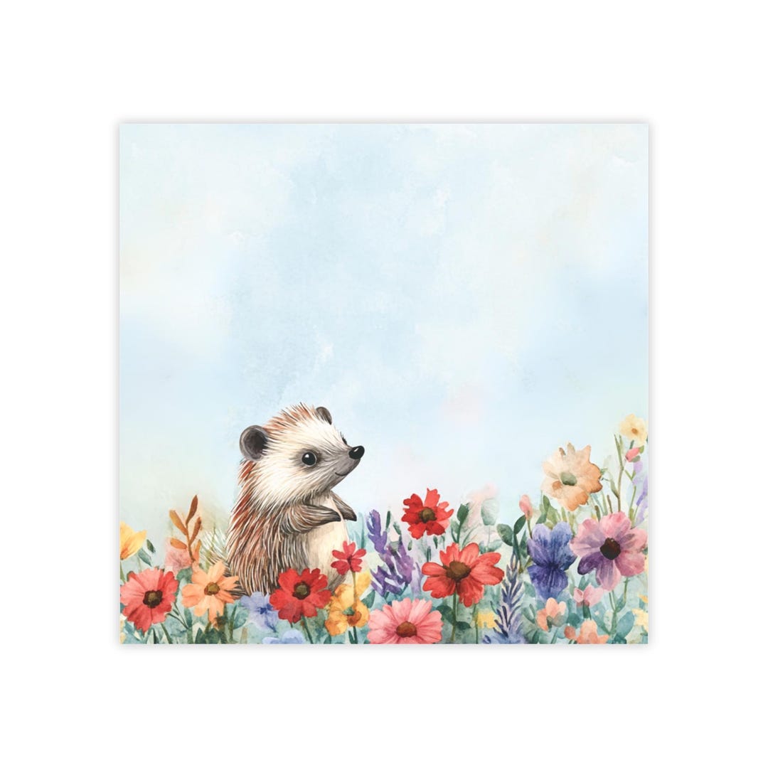 Hedgehog Post-it® Note Pad - Designer - Flower Field Wildlife ...