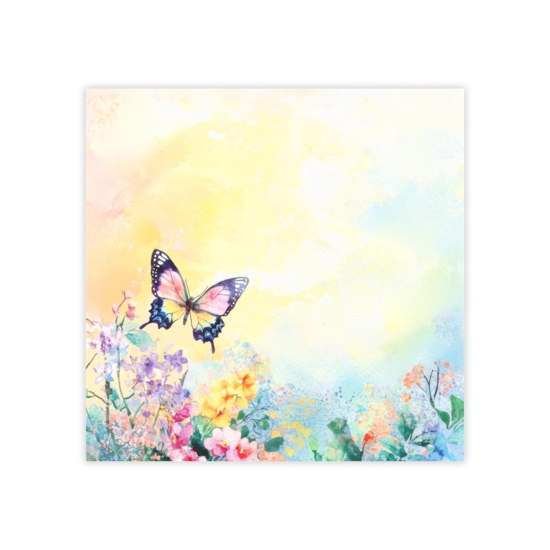 Butterfly Garden Post-it® Note Pad - Designer - Pastel Watercolor ...