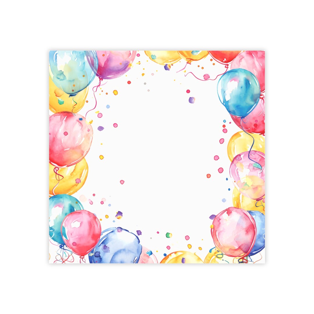 Balloons Post-it® Note Pads - Designer - Watercolor Pastels, Birthdays ...