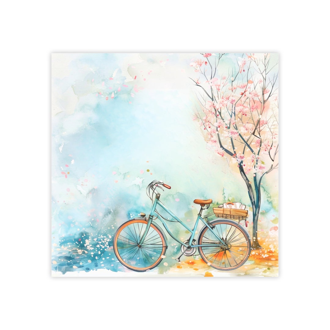 Spring Bicycle Post-it® Note Pads Designer Flowering Tree, Pastel ...