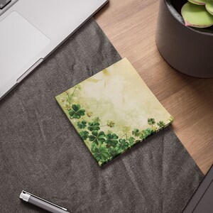 Shamrock Post-it® Note Pads - Designer - Green Plant, Irish Shamrock, Greenery, Holiday Irish ...