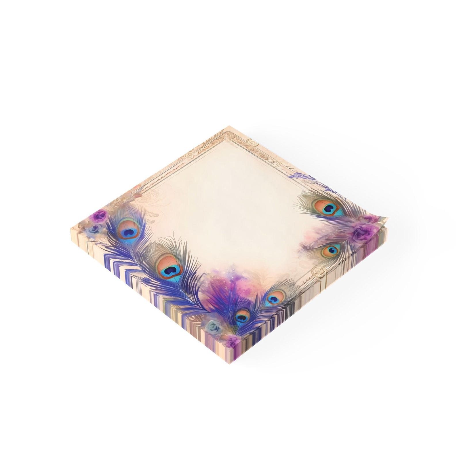 Peacock Feathers Post-it® Note Pads - Designer - Purple Regal Majestic ...