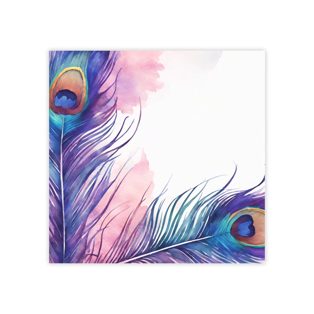 Peacock Post-it® Note Pads - Designer - Watercolor Purple, Soft Dreamy ...