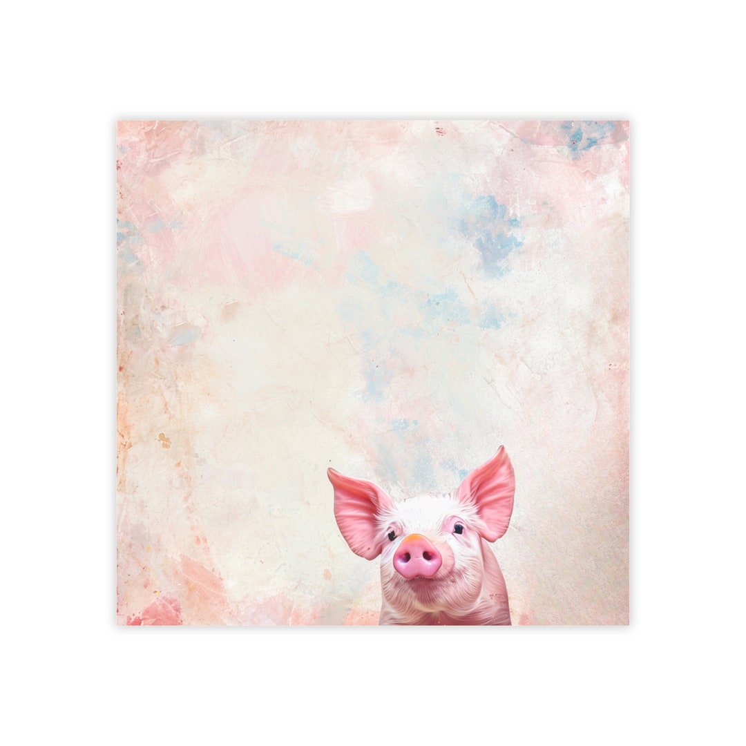 Pig Post-it® Note Pads - Designer - Adorable Painterly Pink Pig, Farm ...