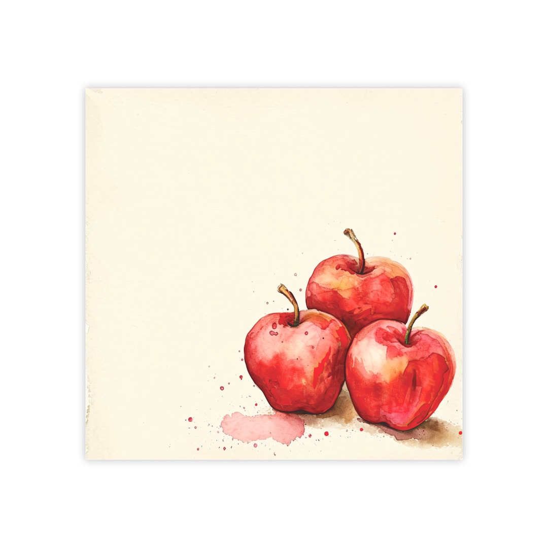 Apple Post-it® Note Pads - Designer - Watercolor Red Juicy Apples ...
