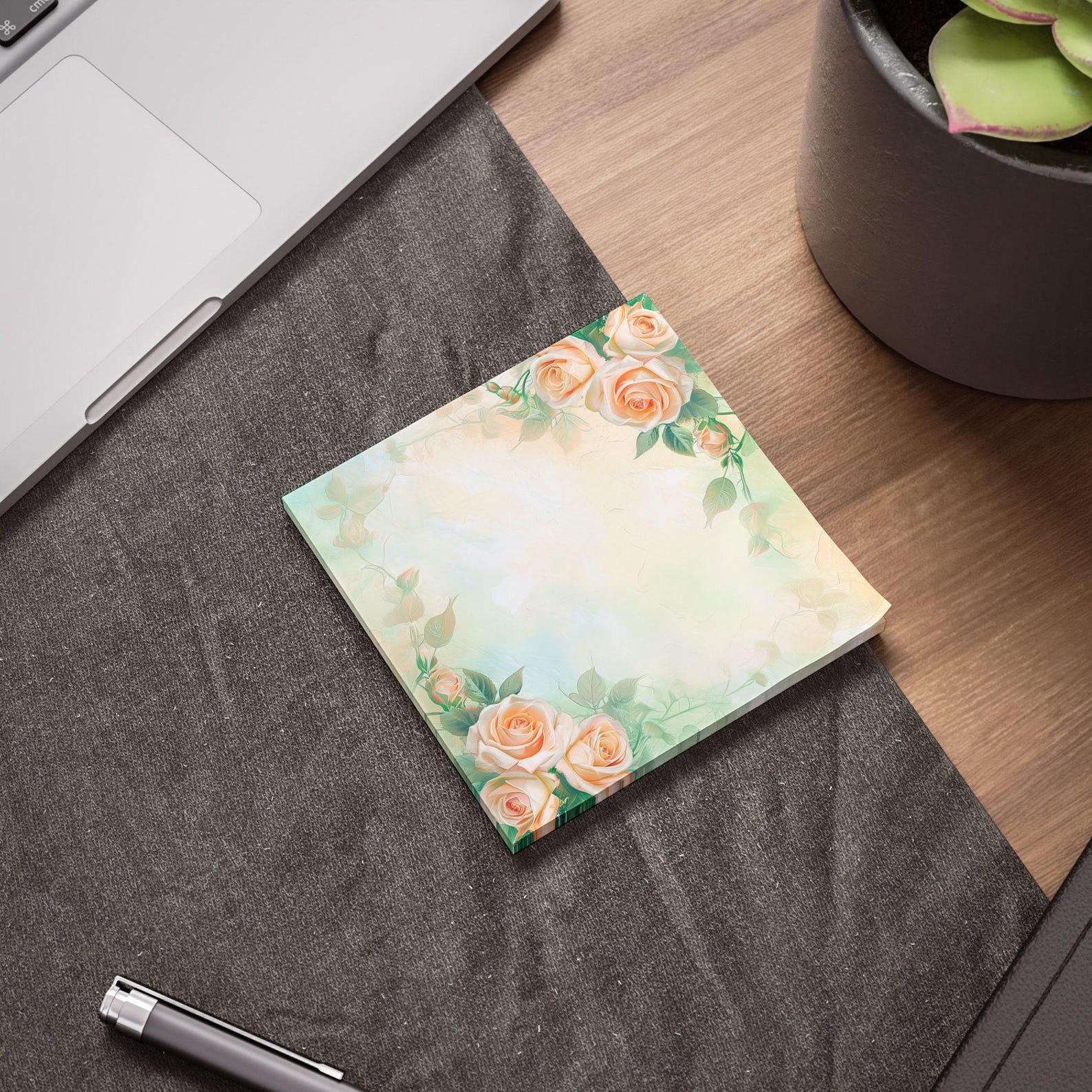Peach Roses Post-it® Note Pads - Designer - Romantic Peach Pastel, Soft ...