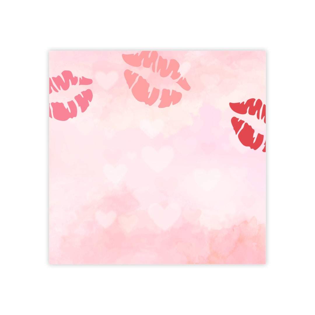 Love Lips Post-it® Note Pads - Designer - Watercolor, Pink Red Lipstick ...
