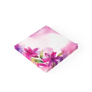 Bright Azalea Post-it® Note Pad - Designer - Floral Watercolor, Fuschia ...