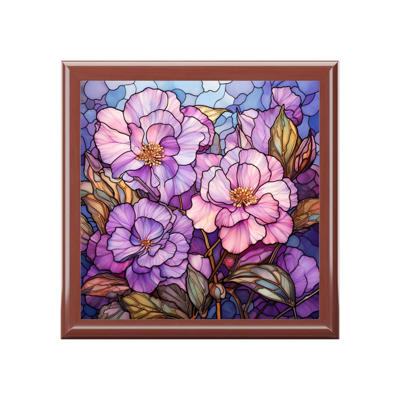 Purple Primrose Jewelry Box Keepsake Box Wood & Ceramic - Etsy