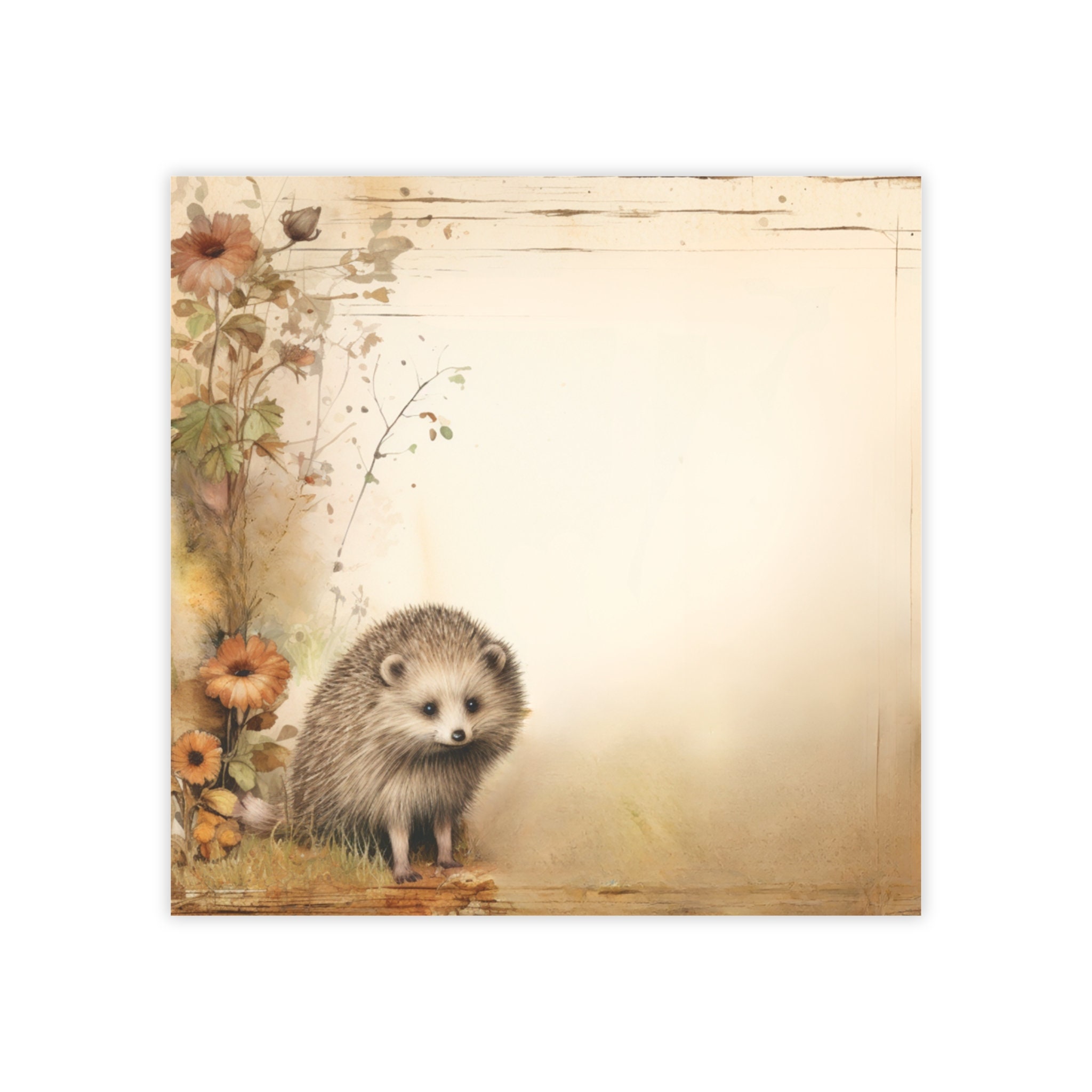 Hedgehog Post-it® Note Pads Designer Woodland Animal, Shabby Chic ...