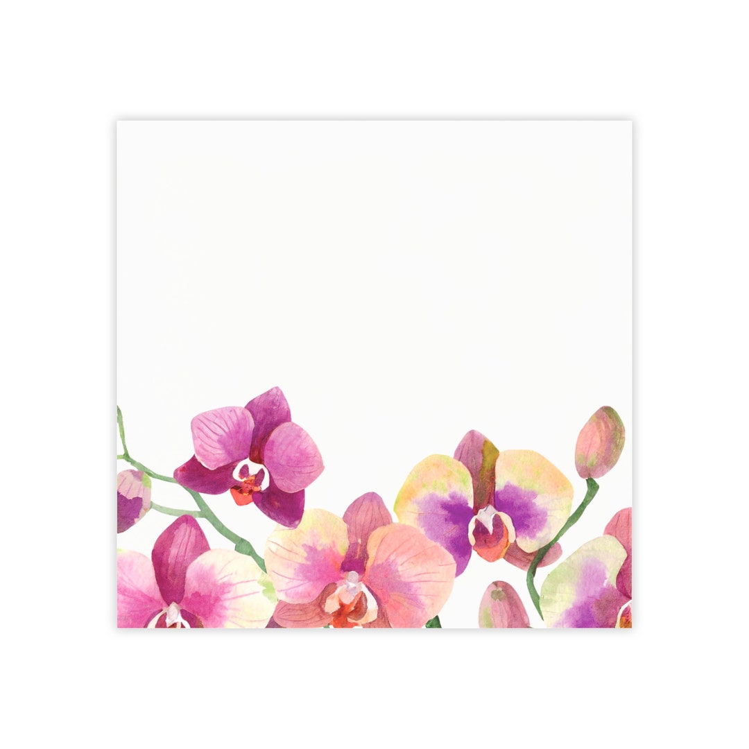 Orchids Post-it® Note Pads - Designer - Watercolor Flowers, Pink Exotic ...