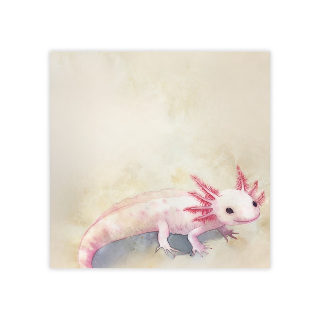 Axolotl Post-it® Note Pads - Designer - Watercolor Salamander, Lake ...