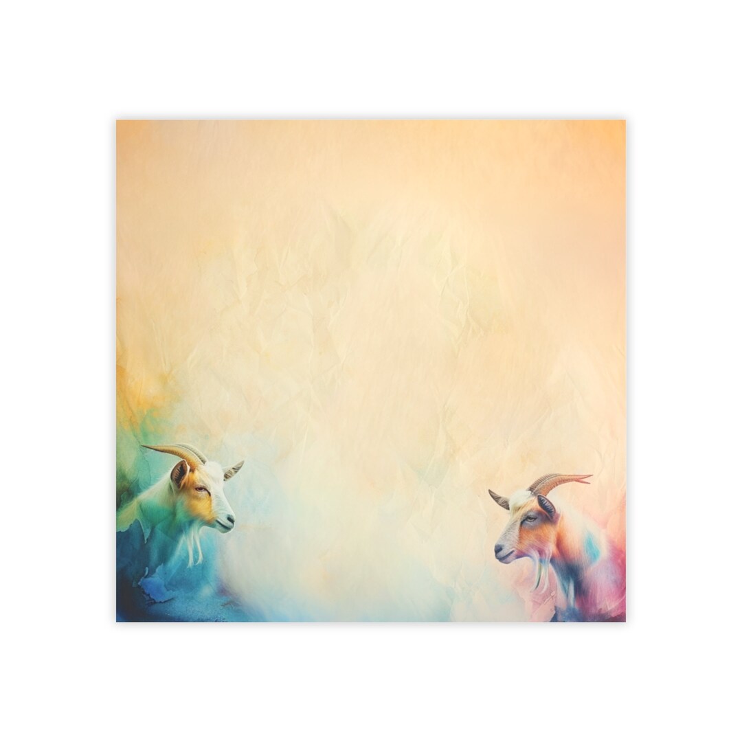 Goats Post-it® Note Pads - Designer - Watercolor Pet Goats, Ram Horns ...