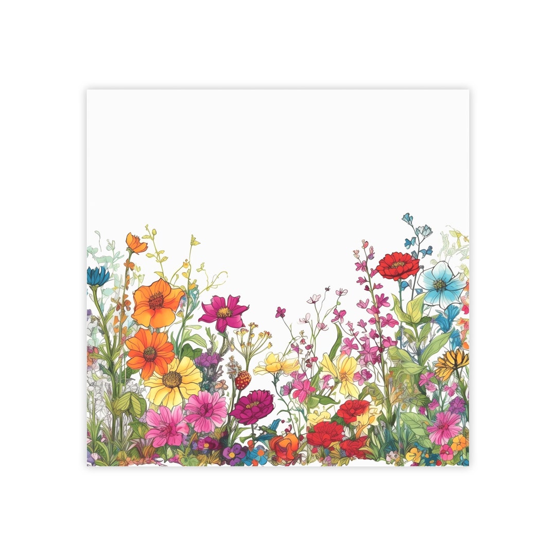 Wildflowers Post-it® Note Pad - Designer - Sticky Notes, Floral Spring ...