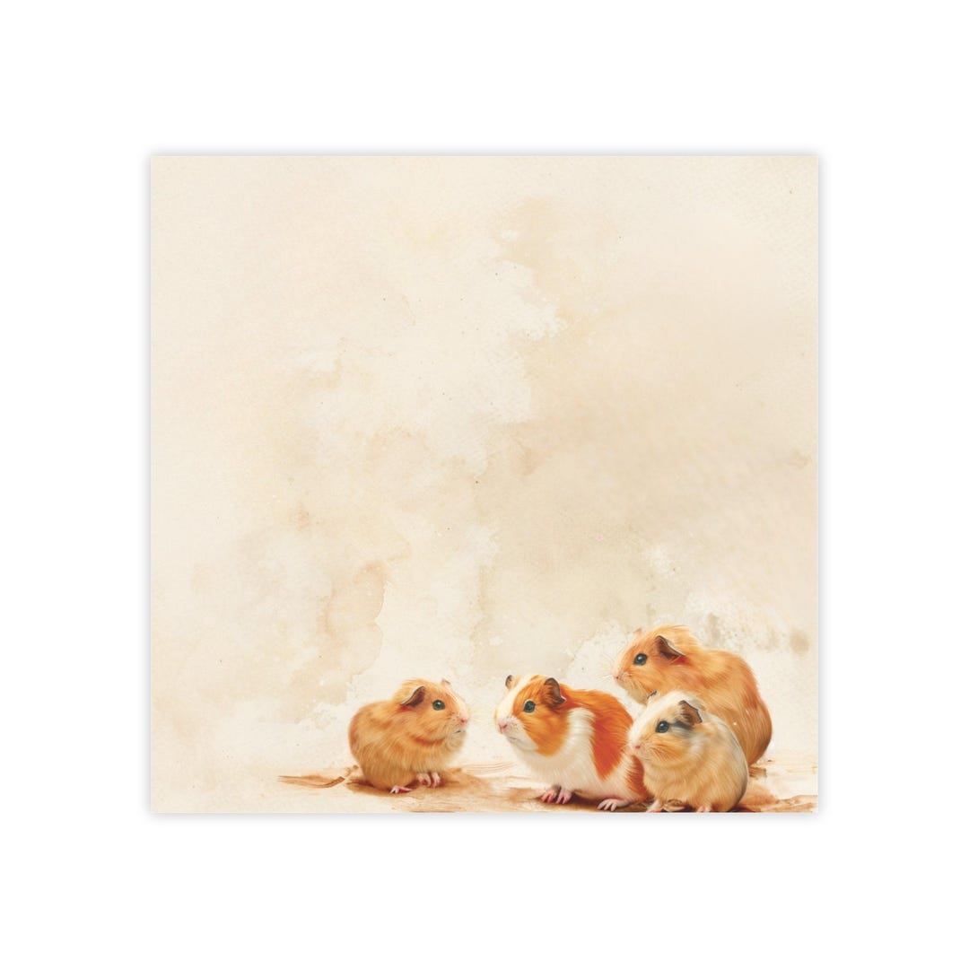 Guinea Pigs Post-it® Note Pads - Designer - Pastel Watercolor, Small ...