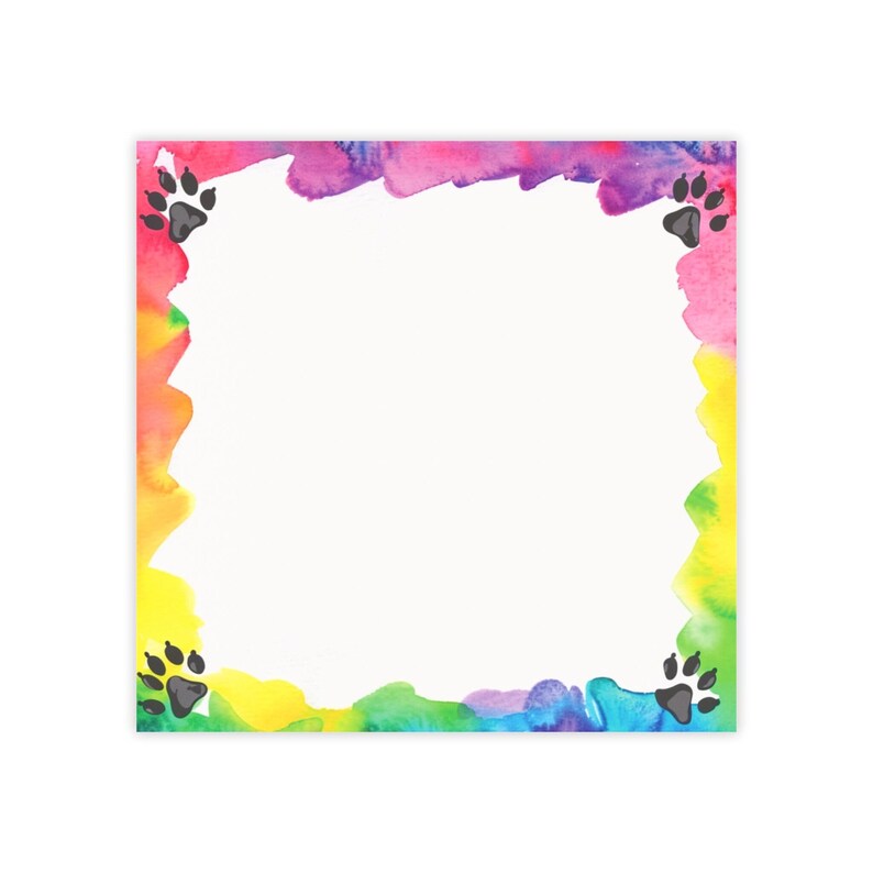 Rainbow Paws Post-it® Note Pads - Designer - Multicolor Paw Prints ...