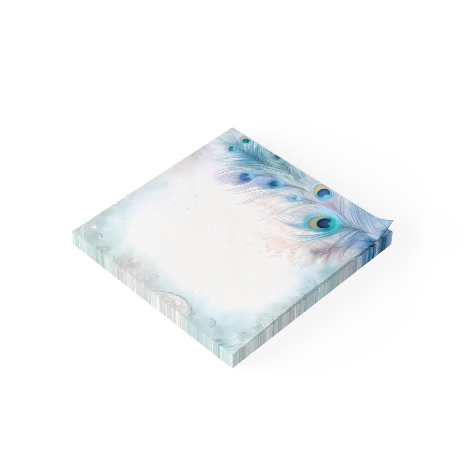 Blue Peacock Feathers Post-it® Note Pads - Designer - Dreamy Blue Regal ...