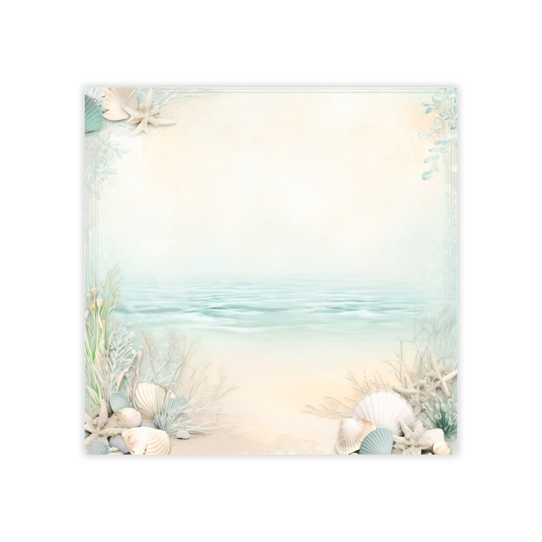 Sea Side Shells Post-it® Note Pads - Designer - Pale Blue Seashore ...