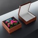 Azalea Jewelry Box, Keepsake Box - Wood & Ceramic Tile Top - Bright ...